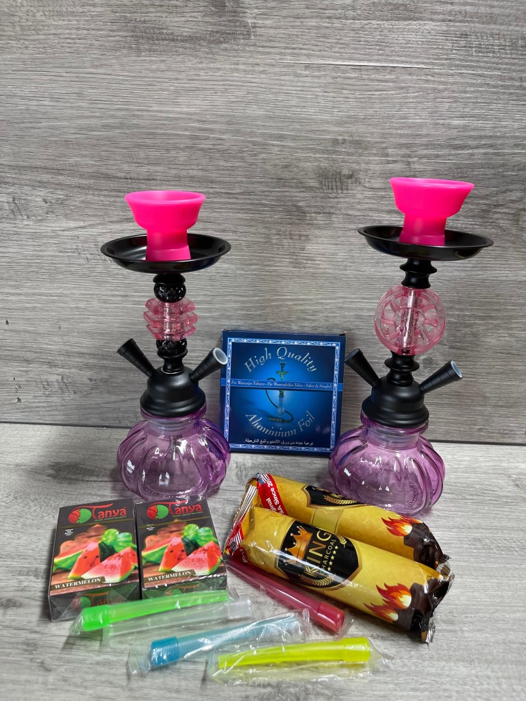 12 Inches Pink hookah Set with Free supplies- or choose your color ...